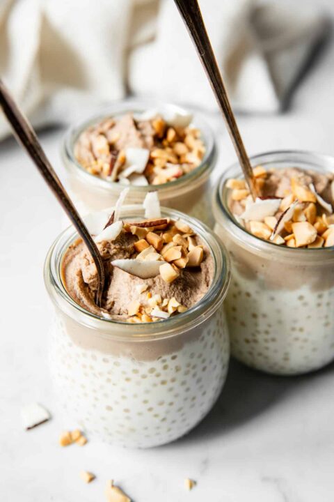 Vegan Banoffee Tapioca Pudding with Caramel Sauce - Early Brawd