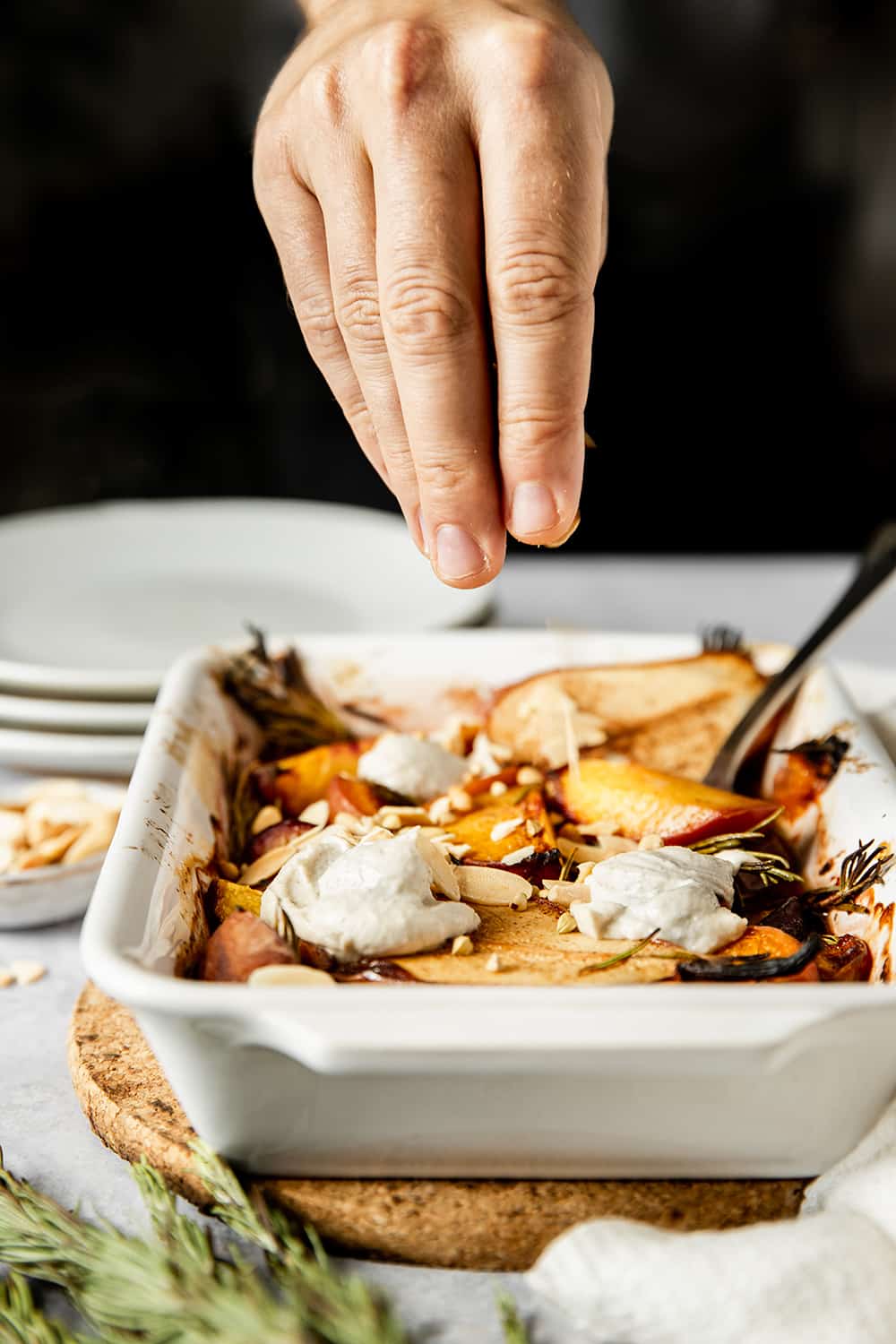 Roasted Fruits with Buckwheat Mascarpone Vegan - Early Brawd