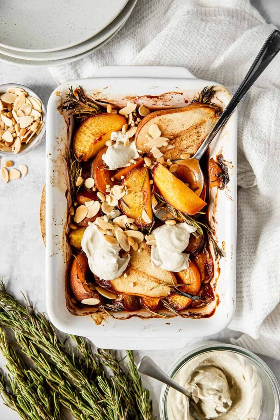 Roasted Fruits with Buckwheat Mascarpone Vegan - Early Brawd