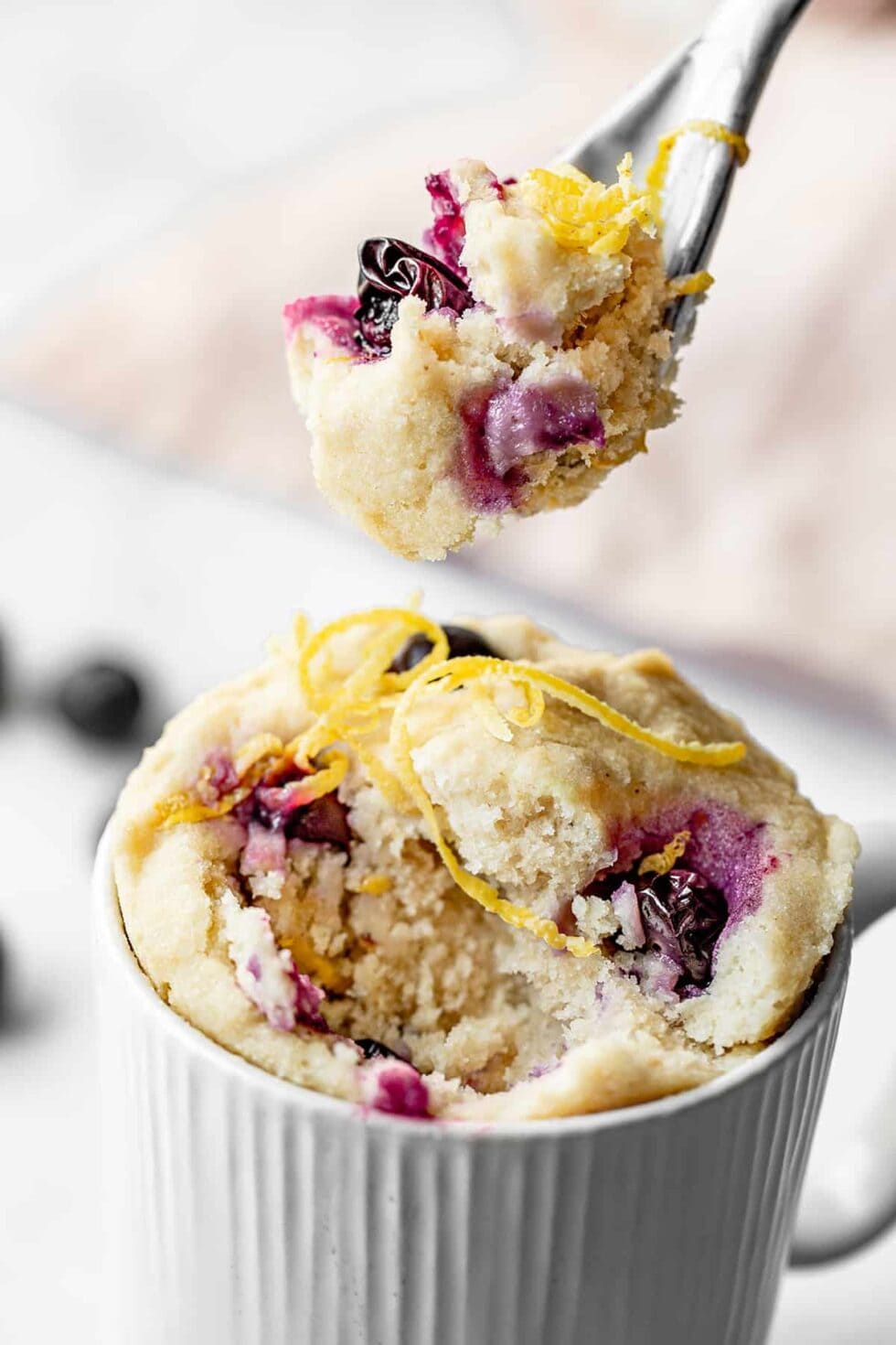 Vegan Gluten Free Lemon Blueberry Mug Cake - Early Brawd