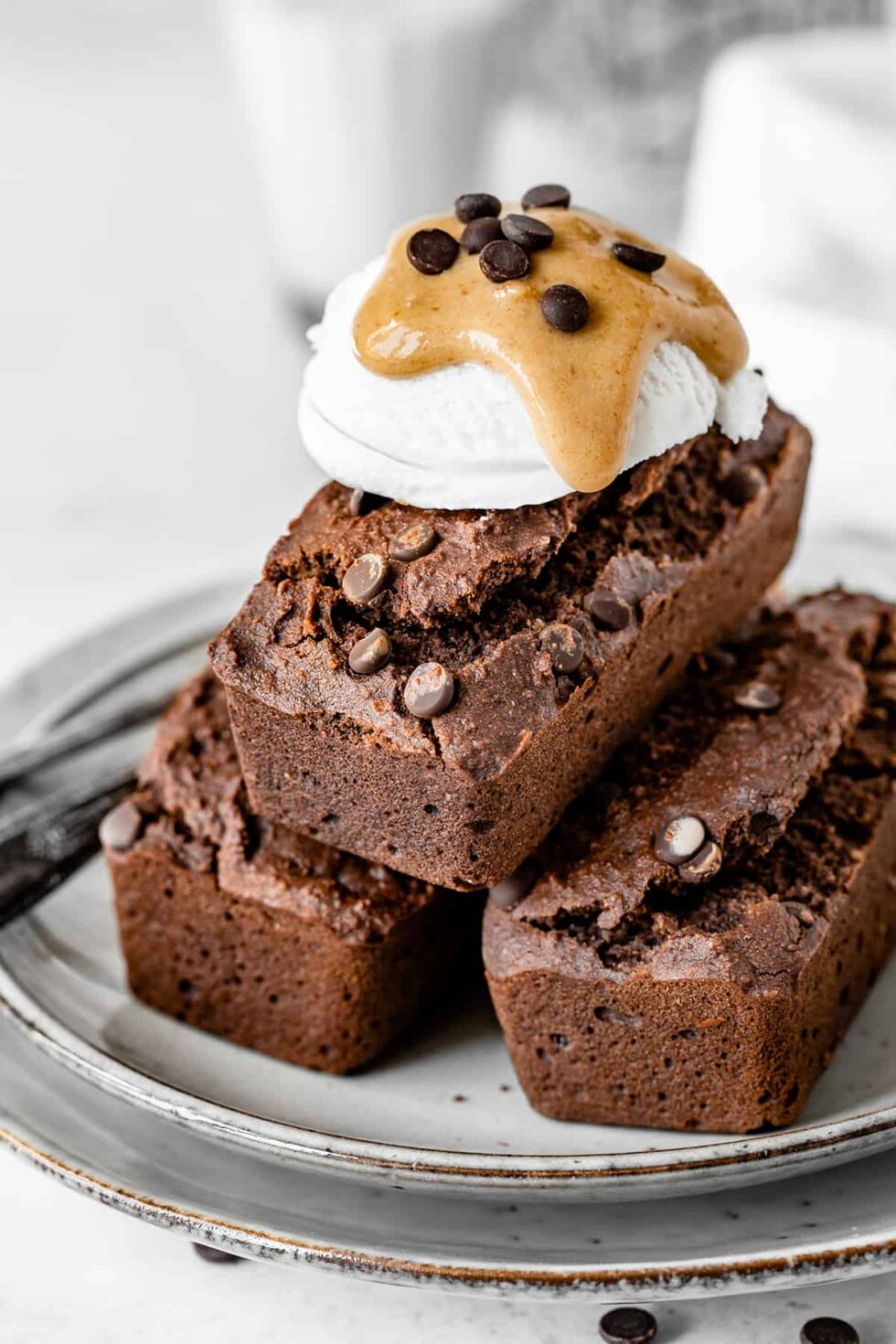 Gluten free Mini Chocolate Loaf Cakes with Caramel Sauce - Early Brawd