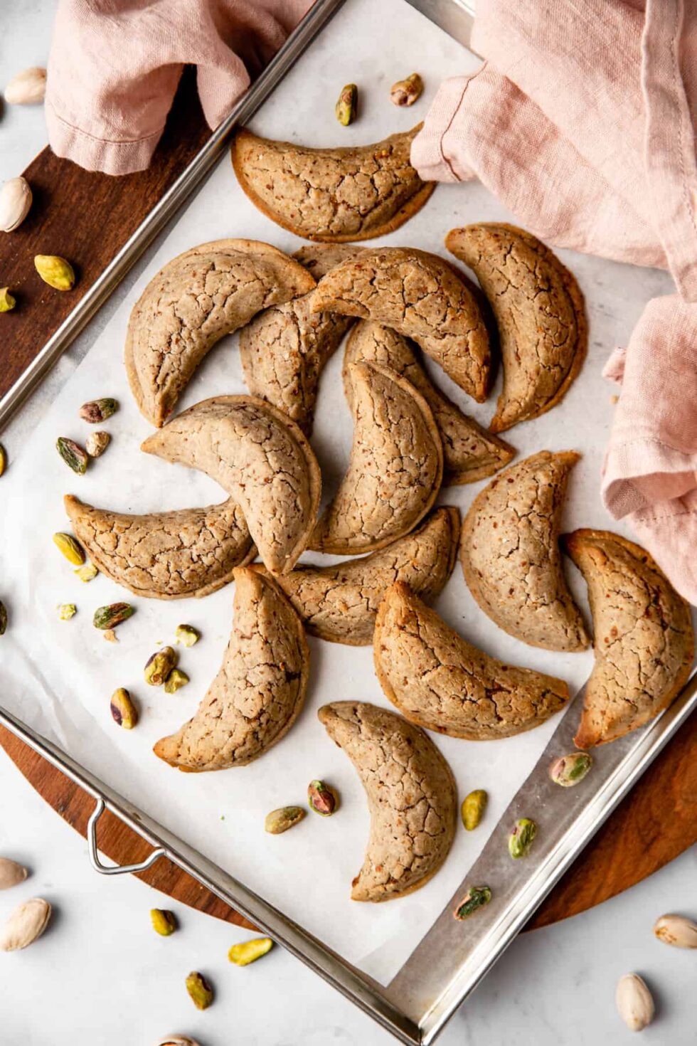 Gazelle Horns - Vegan Moroccan almond crescent cookies - Early Brawd