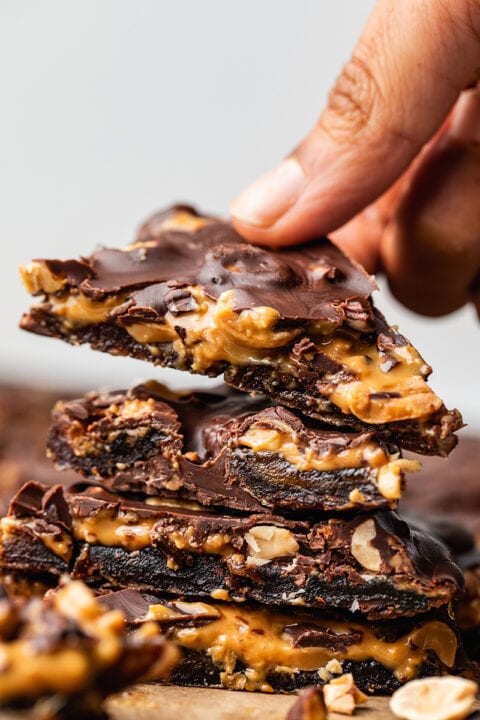 Snickers Chocolate Date Bark - Early Brawd