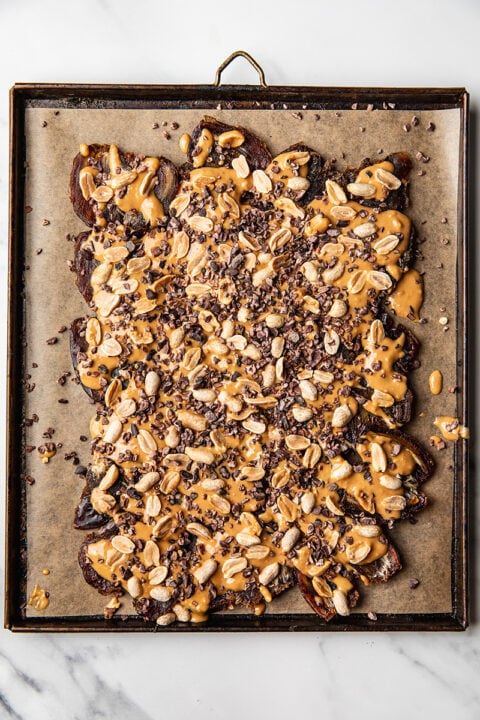 Snickers Chocolate Date Bark - Early Brawd